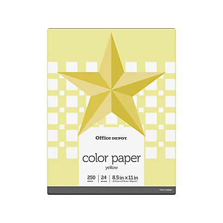 Office Depot Color Bright Copy Paper Letter Size 8 12 x 11 24 Lb Yellow ...
