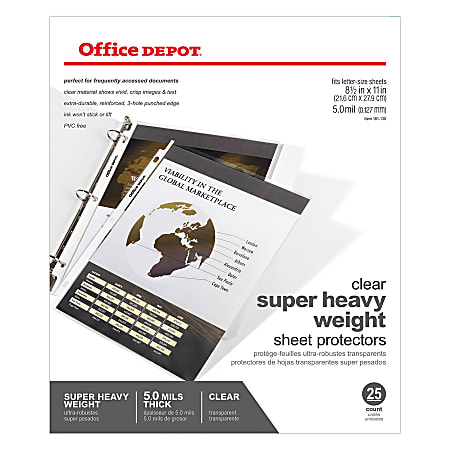 Office Depot Brand Super Heavyweight Sheet Protectors Pack Of 25 ...