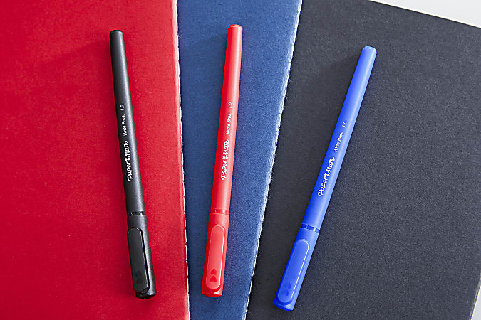 Paper Mate Ballpoint Stick Pens Medium Point 1.0 mm Red Barrel Red Ink ...