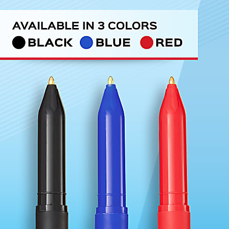Paper Mate Ballpoint Stick Pens Medium Point 1.0 mm Red Barrel Red Ink ...