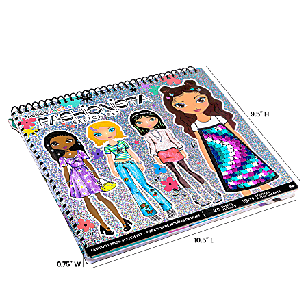 Fashion Angels Fashion Design Sketch Portfolio 30 Pages - Office Depot