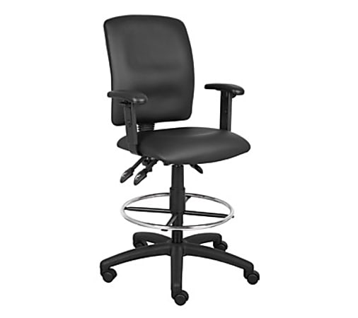 Lorell Multi Function Drafting Stool with Adjustable Arms Black Frame ...