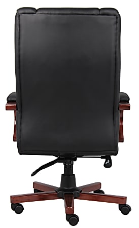 Boss Aaria Ergonomic VinylWood High Back Chair BlackCherry - Office Depot