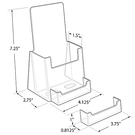 Azar Displays Plastic Trifold Brochure Holders With Business Card ...