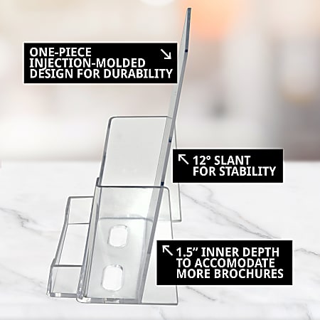 Azar Displays Plastic Trifold Brochure Holders With Business Card ...