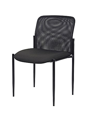 Boss Office Products Armless Mesh Back Stackable Chair Black - Office Depot