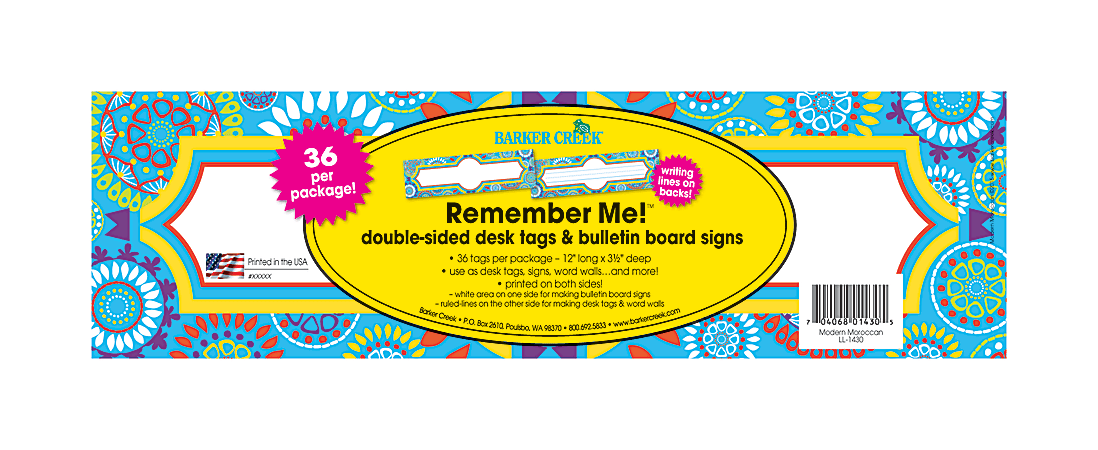 Barker Creek Double Sided Desk TagsBulletin Board Signs 3 12 x 12 ...