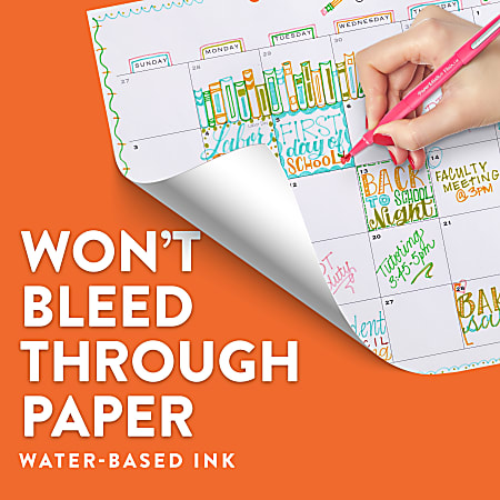 Paper Mate Flair Porous Point Pens Medium Point 0.7 mm Red Barrel Red ...