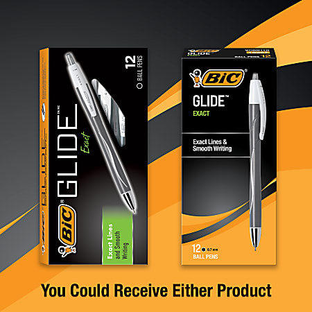 BIC Glide Exact Retractable Ballpoint Pens Fine Point 0.7 mm Gray ...