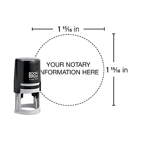 Custom 2000 PLUS® Self-Inking Notary Stamp, R50, 1-15/16" Diameter ...