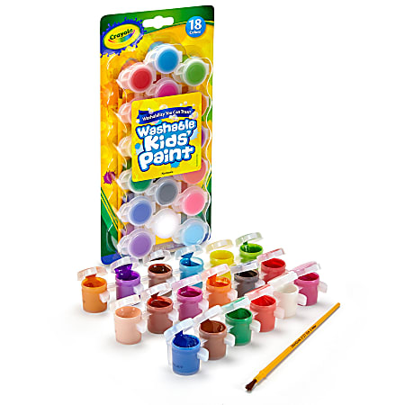 Crayola Washable Kids Paint Set Paintbrush 18 Count 6 Sets - Office Depot