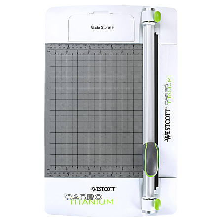 Westcott CarboTitanium Rotary Trimmer 12 WhiteGreen - Office Depot