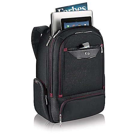 Solo Executive Laptop Backpack BlackRed - Office Depot