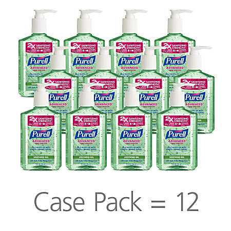 Purell Advanced Hand Sanitizer Soothing Gel Fresh Scent 8 Oz Pump Bottle - Office Depot