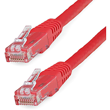 StarTech.com 10ft CAT6 Ethernet Cable Red Molded Gigabit CAT 6 Wire ...