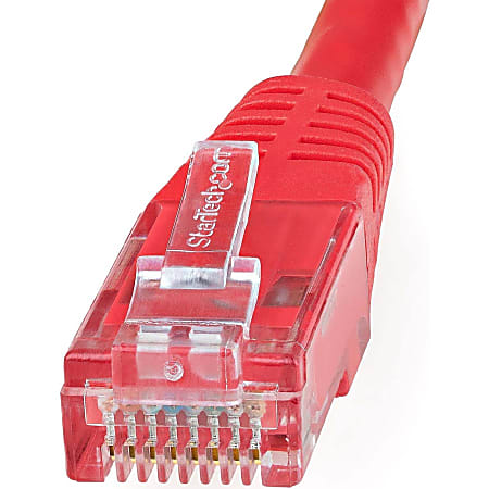 StarTech.com 10ft CAT6 Ethernet Cable Red Molded Gigabit CAT 6 Wire ...