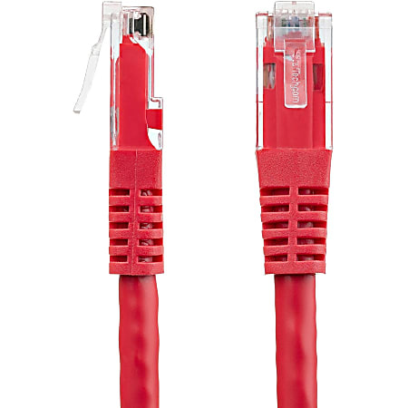 StarTech.com 10ft CAT6 Ethernet Cable Red Molded Gigabit CAT 6 Wire ...