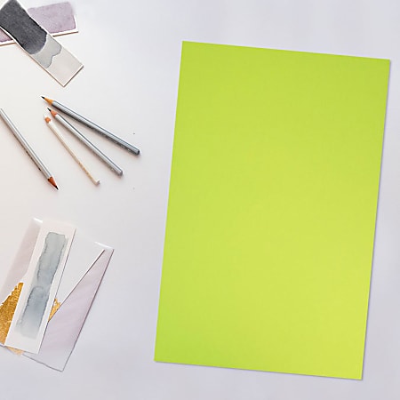 JAM Paper Card Stock Lime Green Ledger 11 x 17 65 Lb 30percent Recycled ...