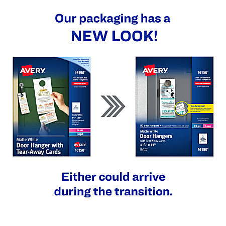 Avery Door Hangers With Tear Away Cards 2 Cards Per Sheet Pack Of 40 ...