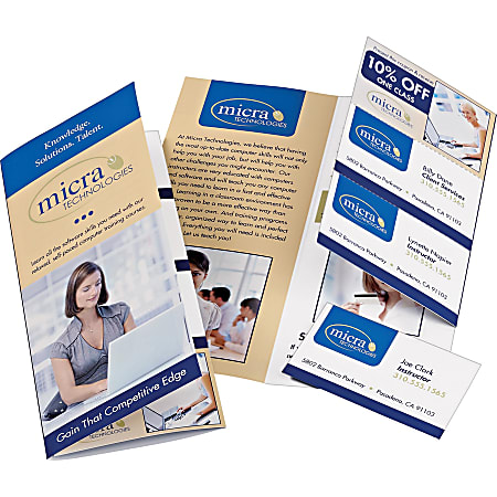 Avery Tri Fold Brochures With Tear Away Cards White 4 Cards Per Sheet ...