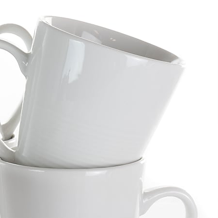 Elama Amie 8 Piece Porcelain Mug Set 12 Oz White - Office Depot
