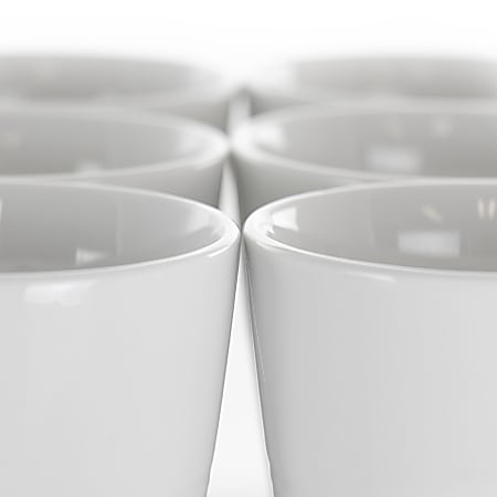 Elama Amie 8 Piece Porcelain Mug Set 12 Oz White - Office Depot