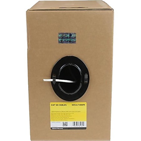 StarTech.com 1000 ft Bulk Roll of White CMR Cat5e Solid UTP Riser Cable ...