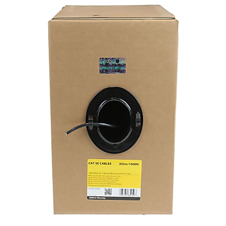StarTech.com 1000 ft Bulk Roll of Black CMR Cat5e Solid UTP Riser Cable ...