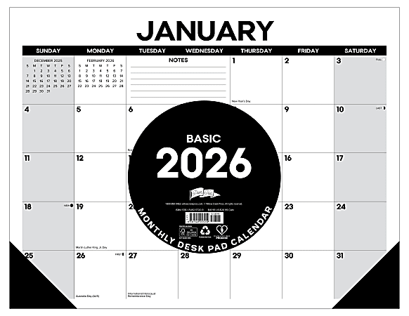 2026 Willow Creek Press Desk Pad Calendar 22 x 17 Basic January To ...