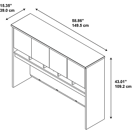 Bush Business Furniture Series C Components Hutch 60 W Mocha Cherry ...