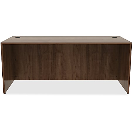 Lorell Essentials 72 W Rectangular Shell Computer Desk Dark Walnut ...