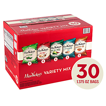 Miss Vickies Kettle Cooked Chips Box Of 30 Bags - Office Depot