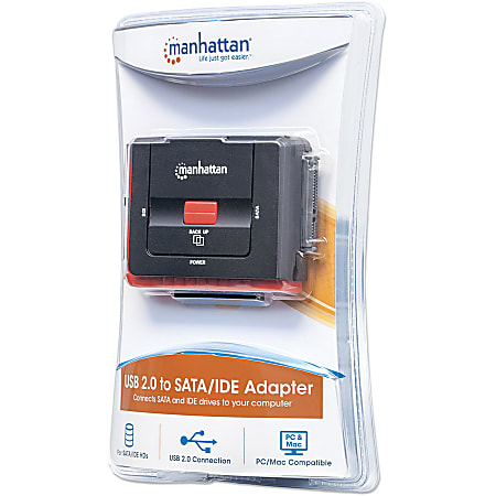Manhattan 3 in 1 Hi Speed USB to SATAIDE Adapter - Office Depot