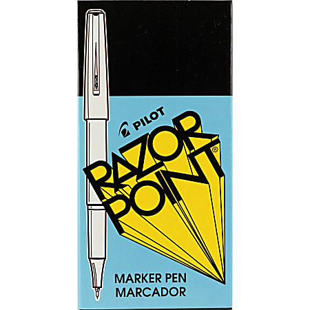 Pilot Razor Point Pens Extra Fine Point 0.3 mm Black Barrel Black Ink ...