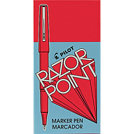 Pilot Razor Point Pens Extra Fine Point 0.3 mm Red Barrel Red Ink Pack ...