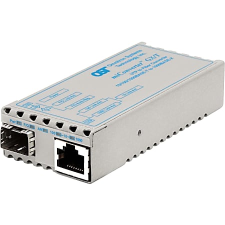 Omnitron miConverter GXT Fiber media converter GigE 10Base T 100Base TX 1000Base T 1000Base X RJ ...