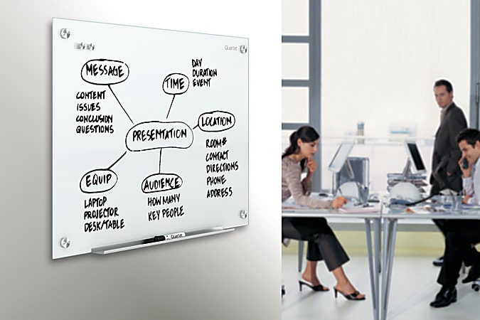 Quartet Infinity Magnetic Glass Unframed Dry Erase Whiteboard 72 x 48 ...