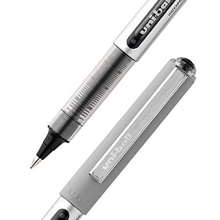 uni ball Vision Rollerball Pens Fine Point 0.7 mm Gray Barrel Black Ink ...