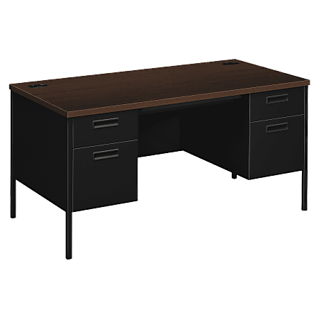 HON Metro Classic Double Pedestal Desk 60 W MochaBlack - Office Depot