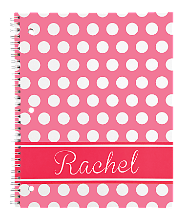 Divoga Personalized Notebook 8 12 x 10 12 College Ruled Pink Polka Dot ...
