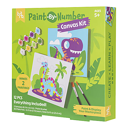 Little Yellow Bicycle Paint by Number Kit Dino Kit Of 12 Pieces ...