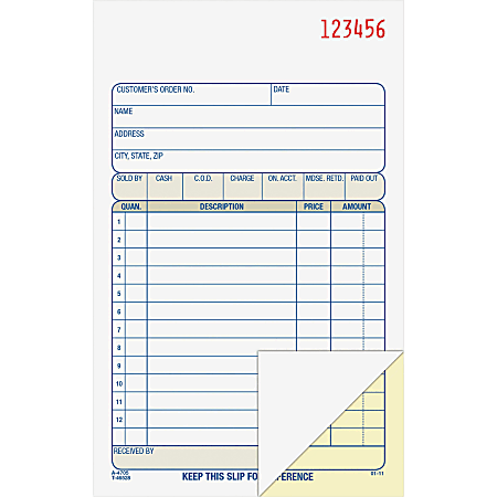Adams Carbonless 2 Part Sales Book 4 316 x 7 316 Pack Of 50 Sets ...