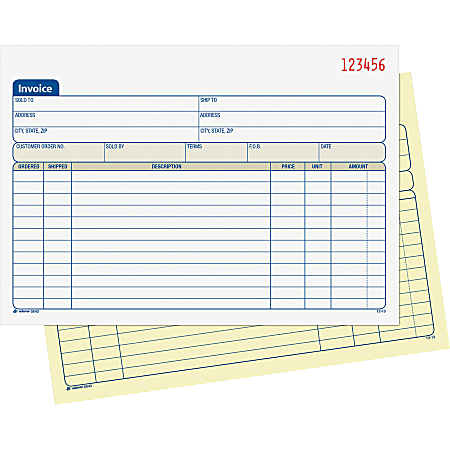 Adams Carbonless Invoice Books 2 Part 8 716 x 5 916 Pack Of 50 - Office ...