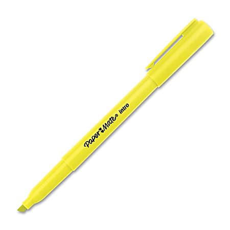 Paper Mate Intro Pen Style Highlighters Fluorescent Yellow Pack Of 12 ...