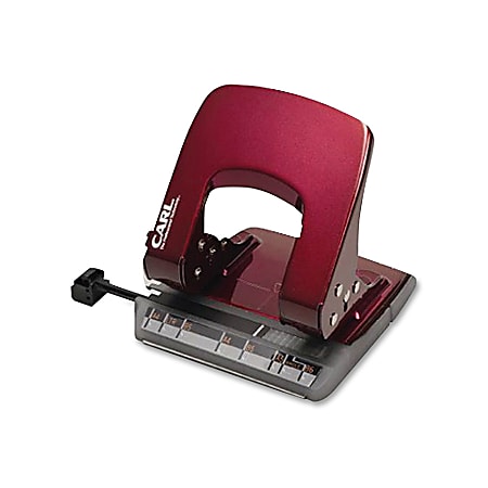 CARL 2 Hole Punch 18 Sheet Capacity Red - Office Depot