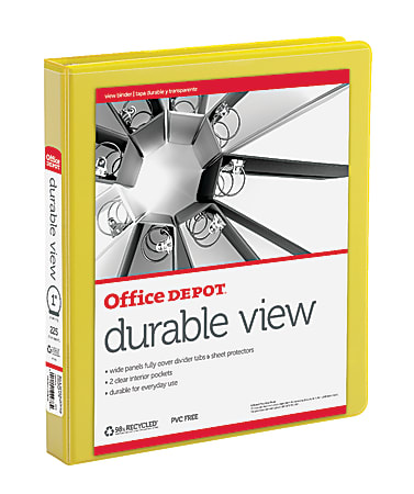 Office Depot Brand Durable Non Locking View 3 Ring Binder 1 Round Rings ...