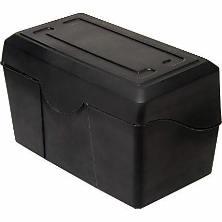 Innovative Storage Designs Plastic Card File 300 Card Capacity Black ...