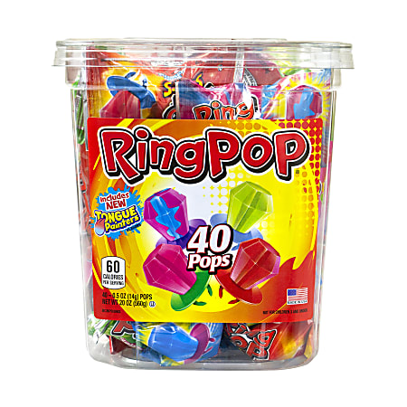 Ring Pop Candy 0.5 Oz Assorted Flavors Pack Of 40 - Office Depot