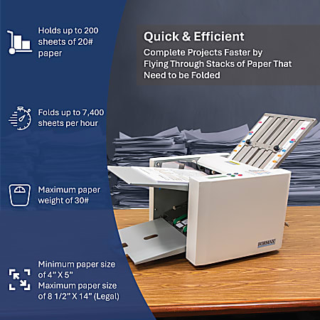 Formax FD 300 Automatic Desktop Paper Letter Folder - Office Depot