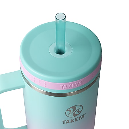 Takeya Fixed Handle Straw Tumbler 40 Oz Ombre Dream - Office Depot
